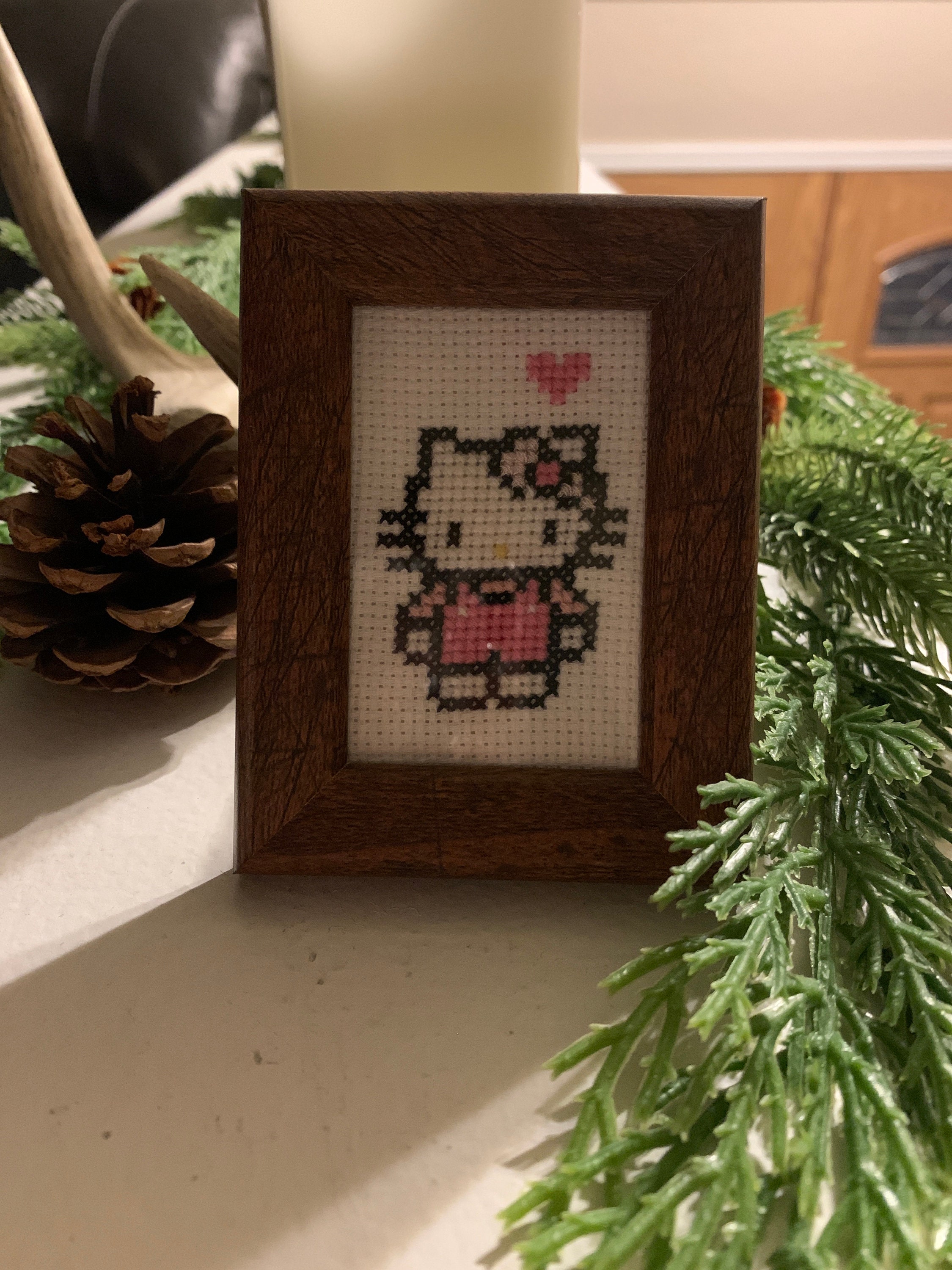 Hello Kitty Cross Stitch Picture - Etsy