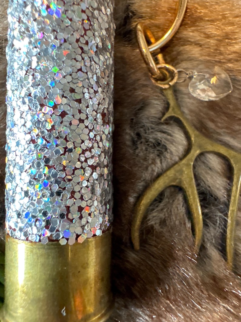 12 Gauge Silver Glitter Shotgun Shell Keychain - Etsy