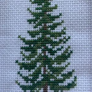 Pine Tree Cross Stitch Picture - Etsy