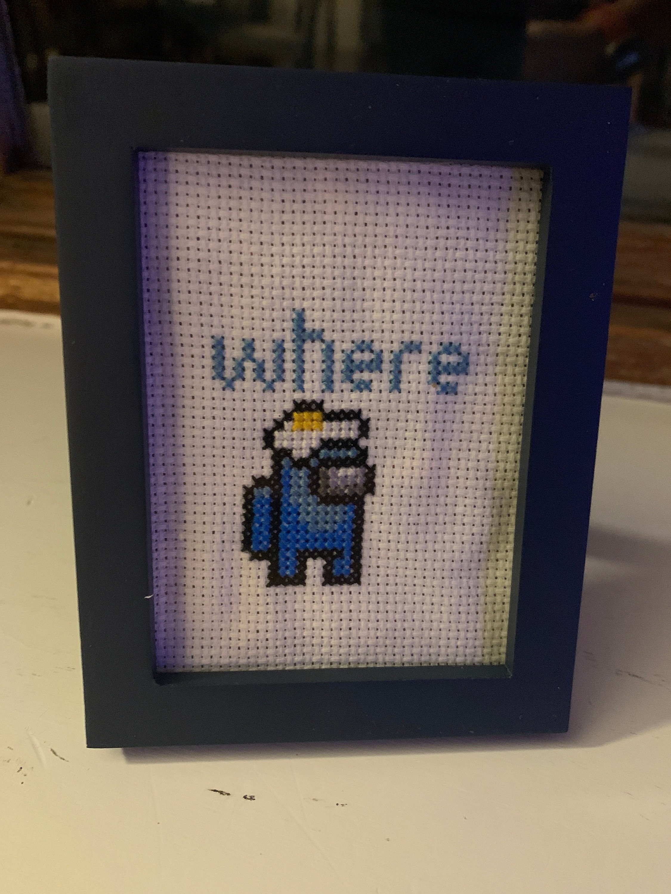 Blue Among Us Character Cross Stitch Picture - Etsy