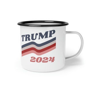 Retro Trump Supporter Enamel Camp Cup, Support Trump Mug, Republican ...