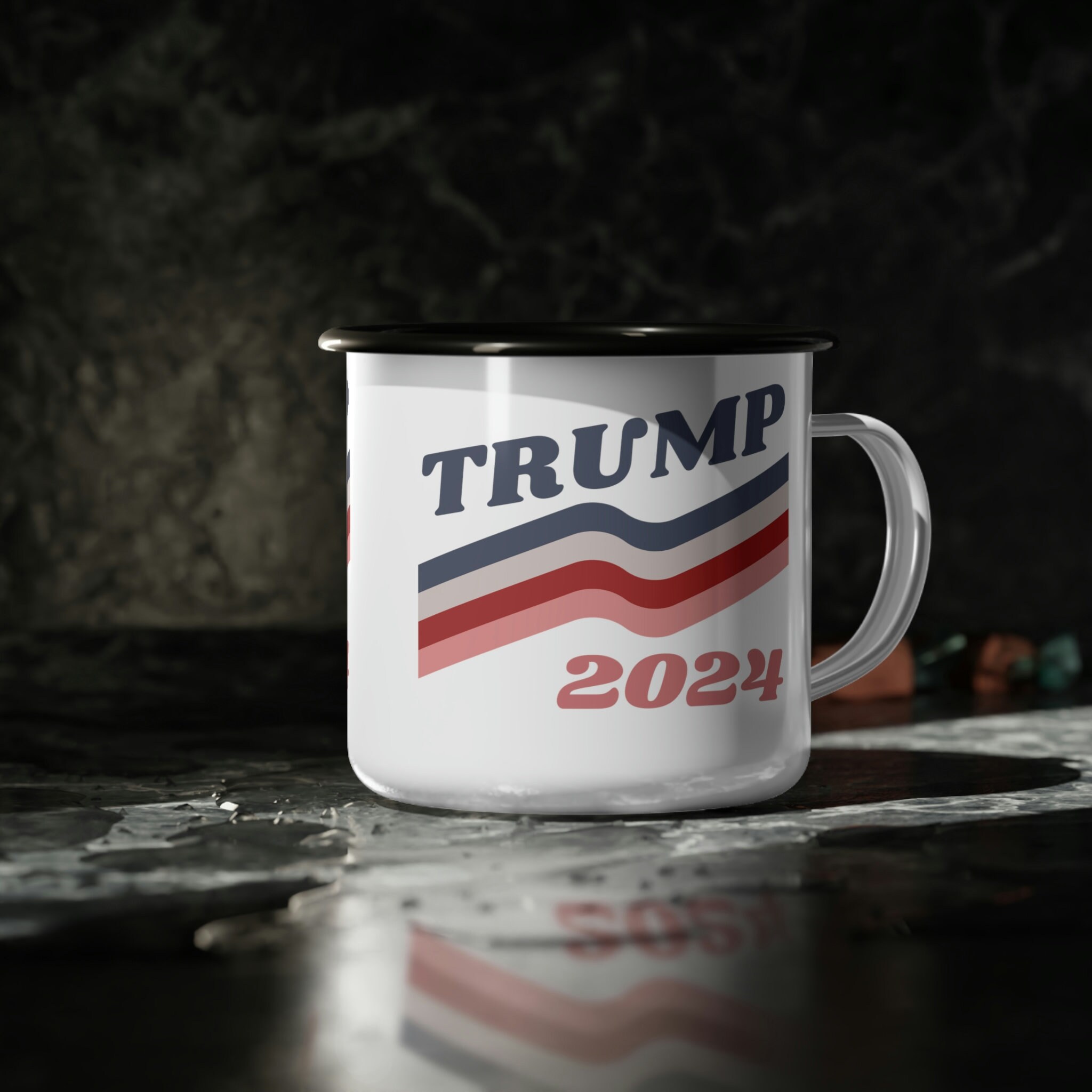 Retro Trump Supporter Enamel Camp Cup, Support Trump Mug, Republican ...