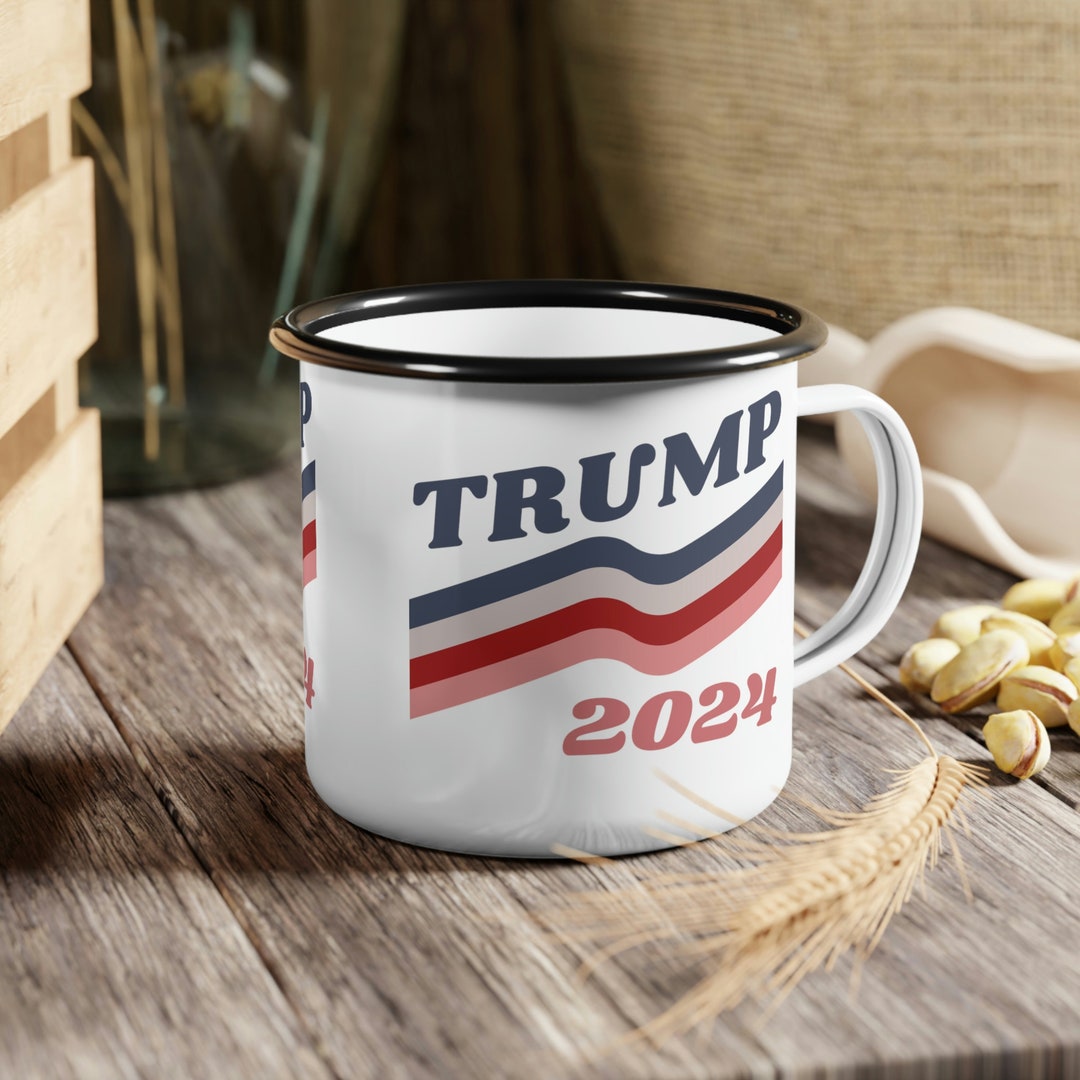 Retro Trump Supporter Enamel Camp Cup, Support Trump Mug, Republican ...