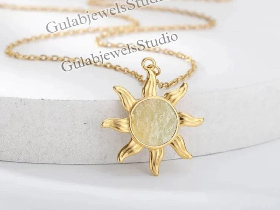 Libyan Desert Glass Pendant Silver Jewelry Libyan Glass Necklace, Real ...