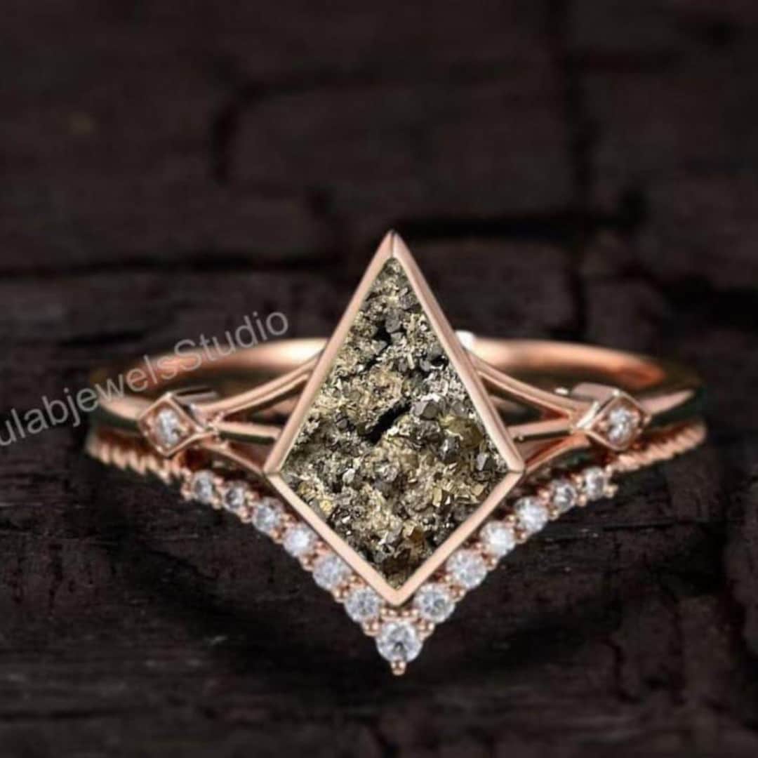 Raw Pyrite Ring, Rough Pyrite Kite Ring,love Birthstone Ring,leo ...