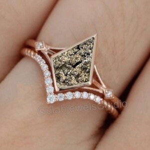 Raw Pyrite Ring, Rough Pyrite Kite Ring,love Birthstone Ring,leo ...