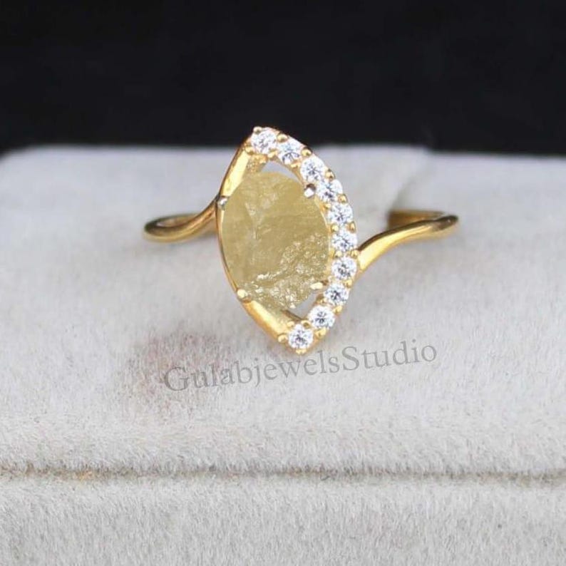 Libyan Desert Glass Ring, Gold Plated Sterling Silver, Boho Jewelry - Etsy