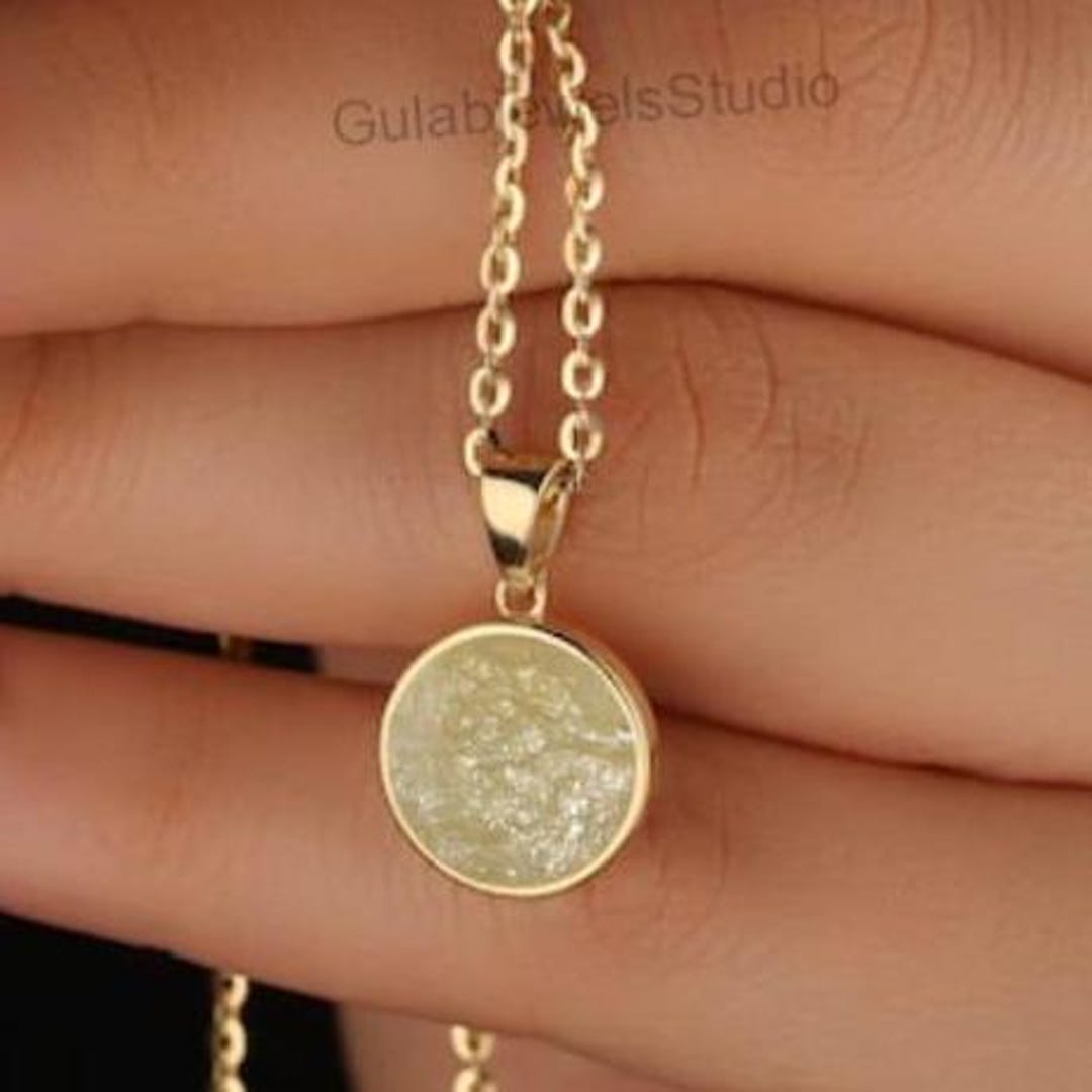 Libyan Desert Glass Round Pendant Silver Jewelry Libyan Glass Necklace ...
