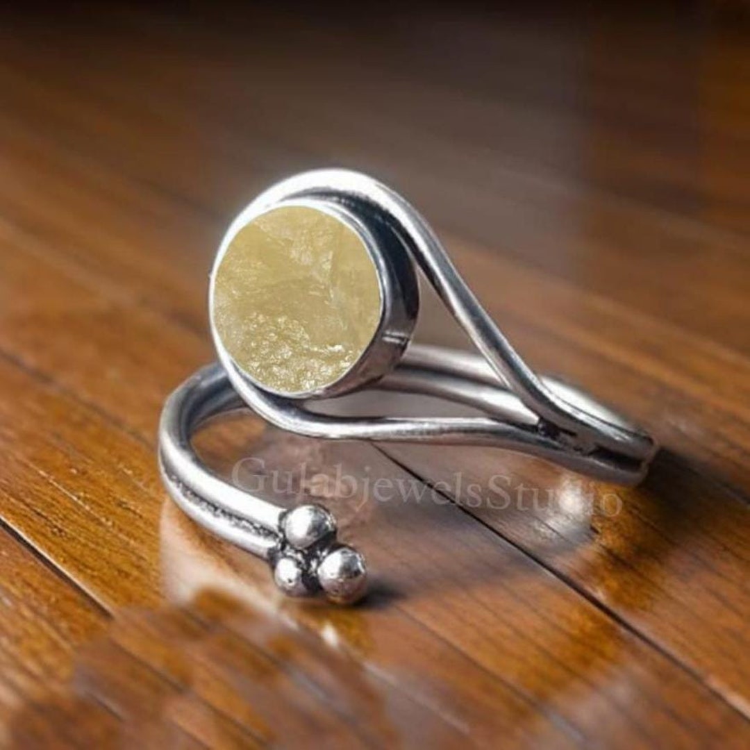 Libyan Desert Glass Vinitage Ring , Silver Jewelry Libyan Glass Ring ...