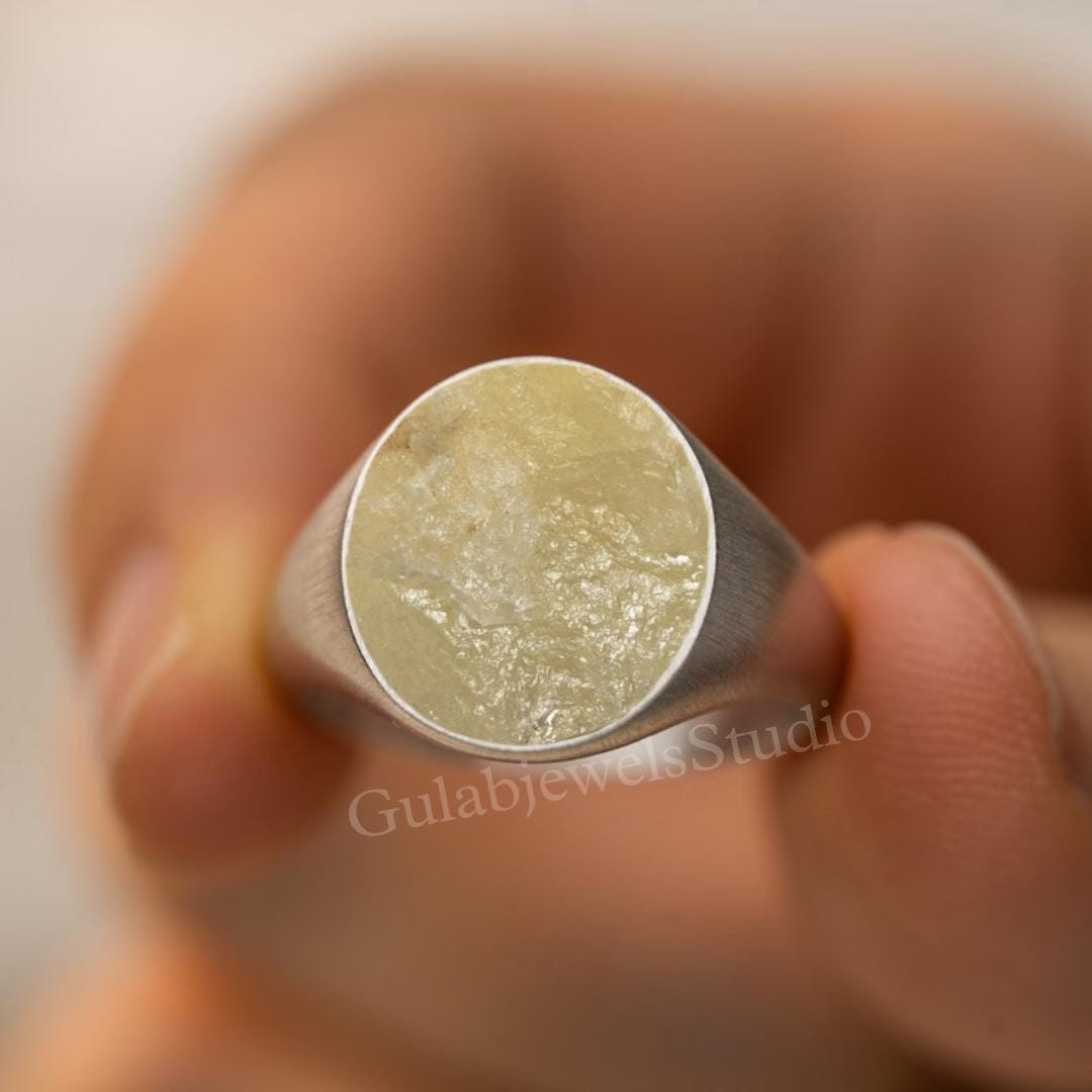 Libyan Desert Glass Mens Ring , 925 Silver Jewelry Libyan Glass Ring ...