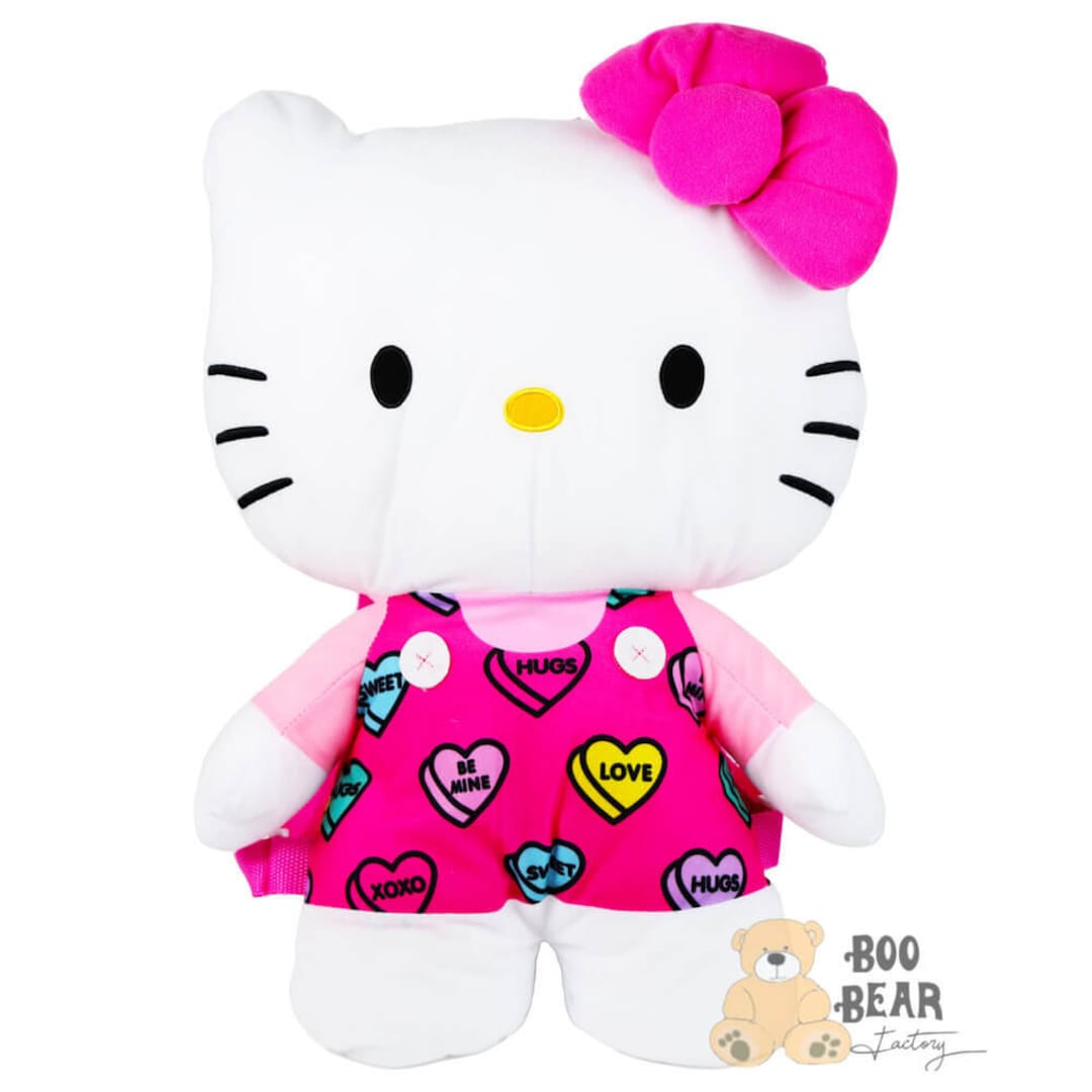 Hello Kitty Plush Backpack With Heart Shaped Prints 29.99 Boo Bear - Etsy
