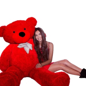 Giant Red Teddy Bear Boo Bear Factory - Etsy