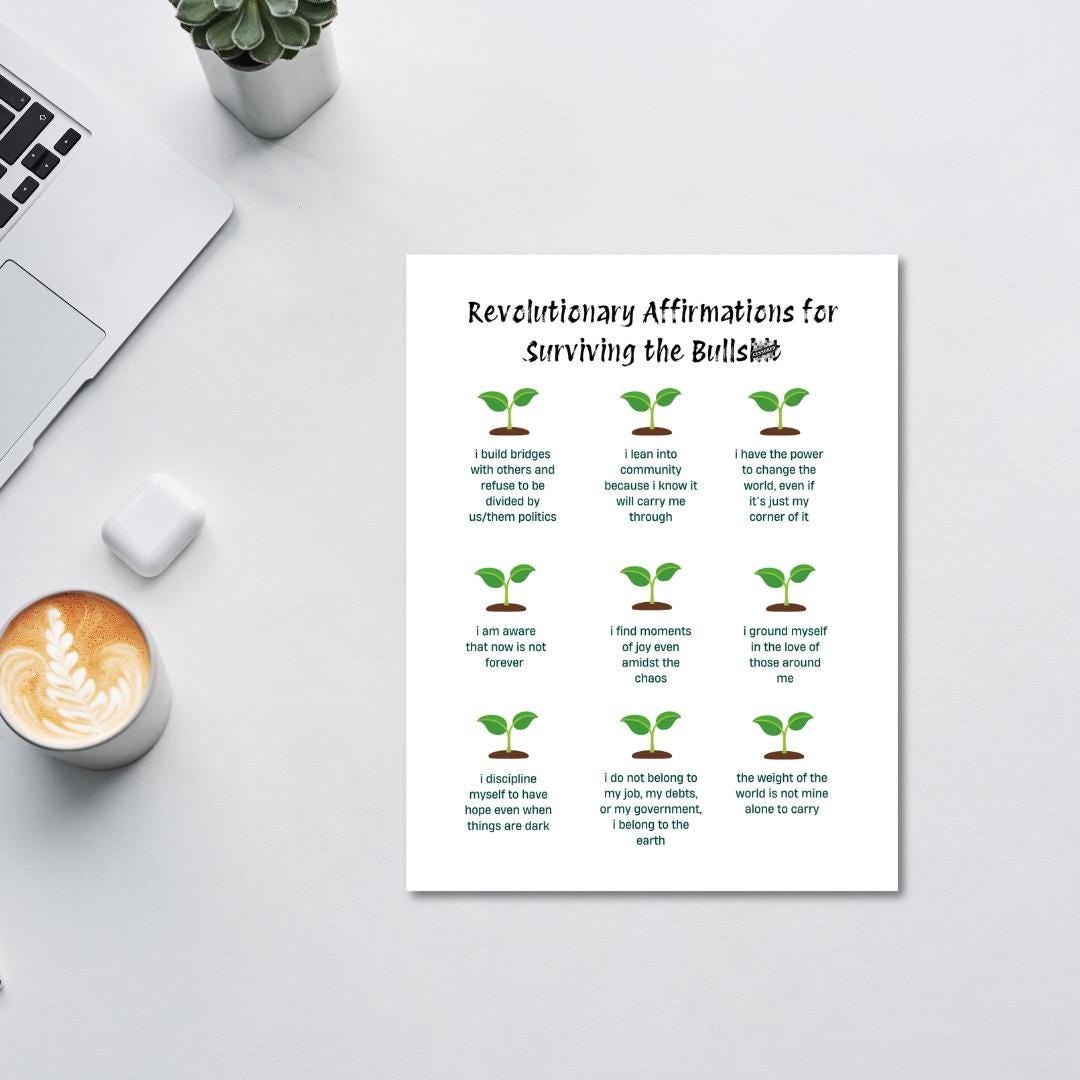 Affirmations Printable - Anti Capitalist Affirmations - Anti Fascist ...