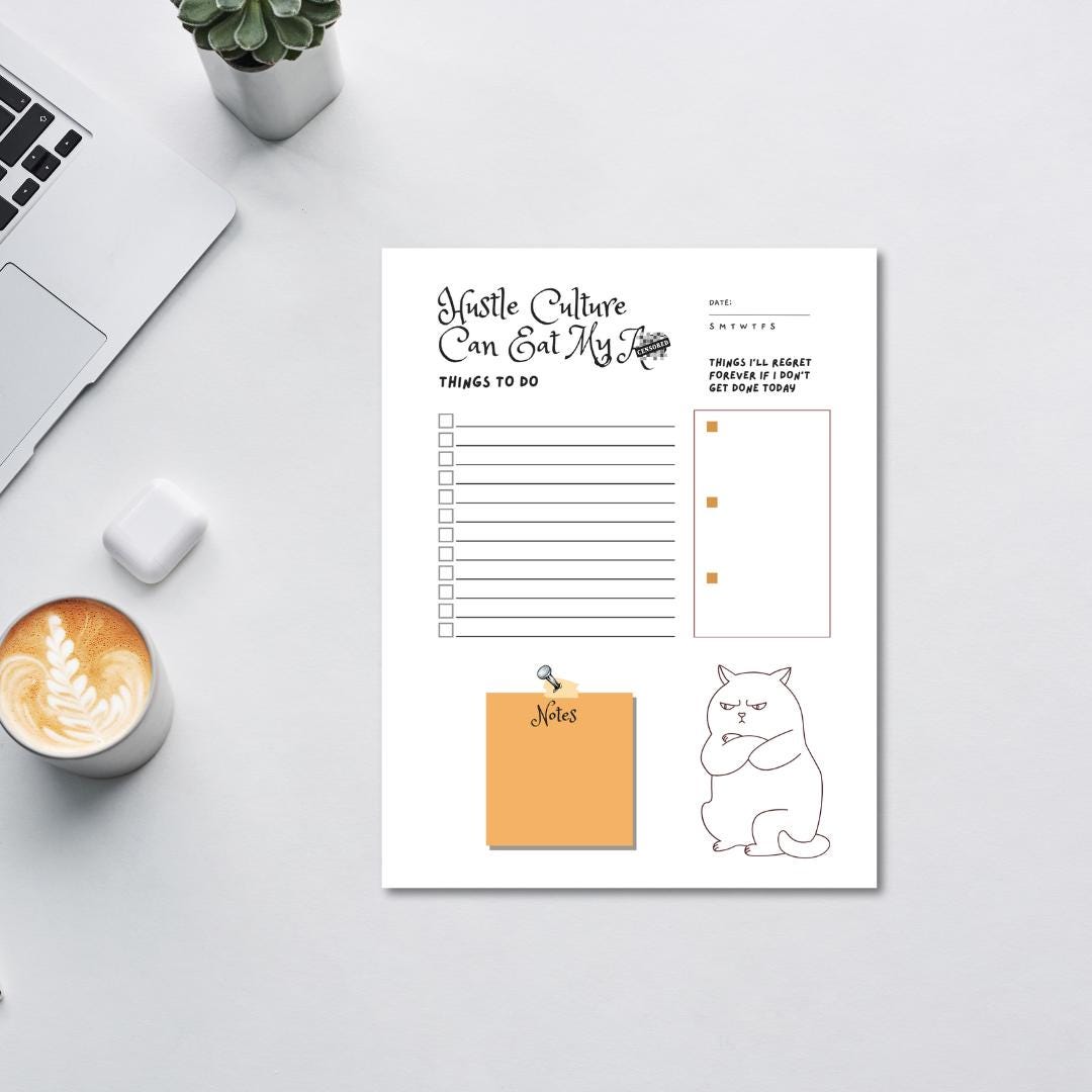 Anti-hustle To-do List, Grumpy To-do List, Sarcastic Daily Planner ...