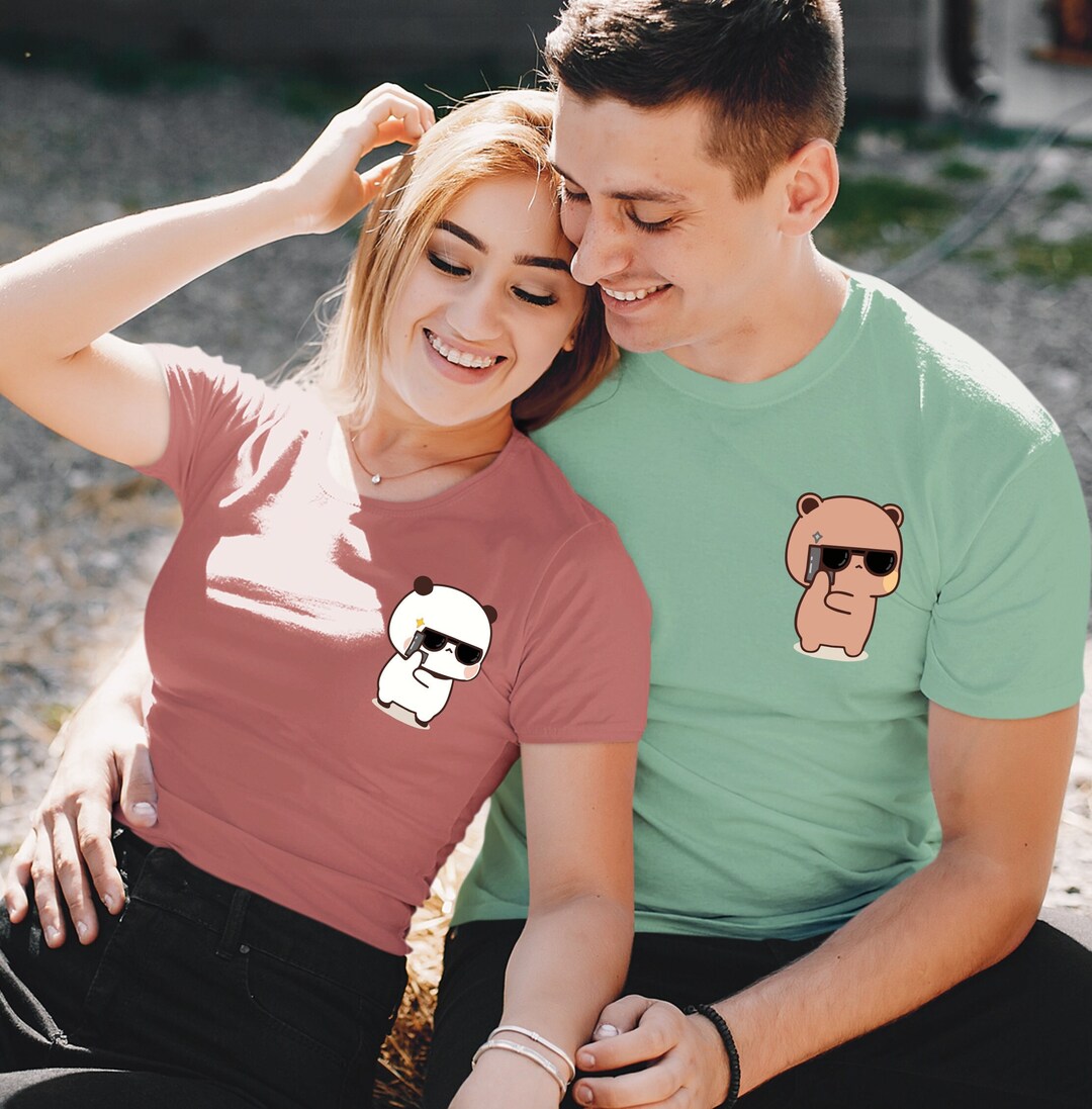 Bubu Dudu Couple Tshirt, Cool Panda Bear Wearing Sunglasses Unisex ...