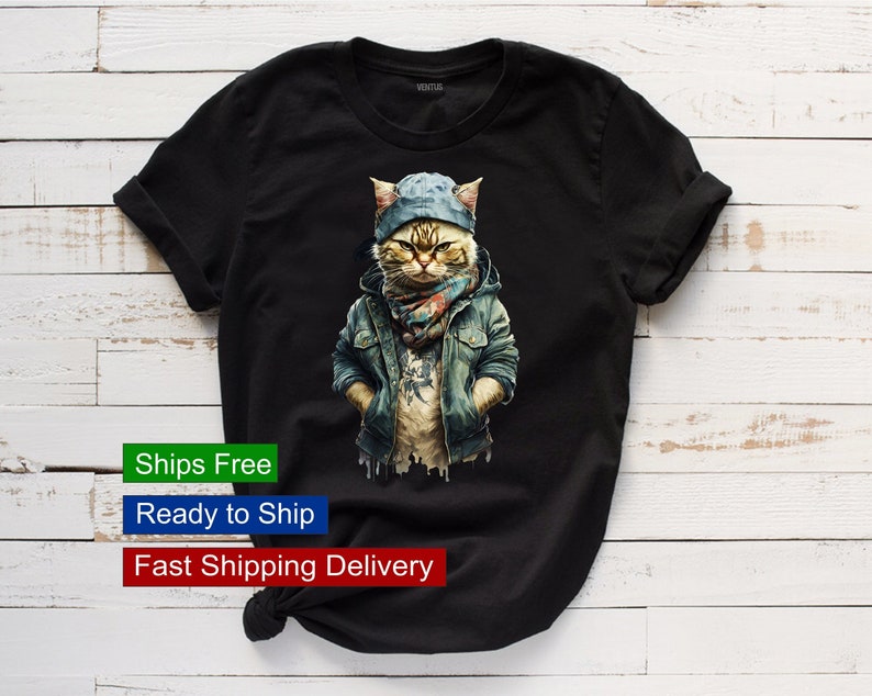 Camisa de gato, camisas divertidas de gato para mujeres, hombres ...
