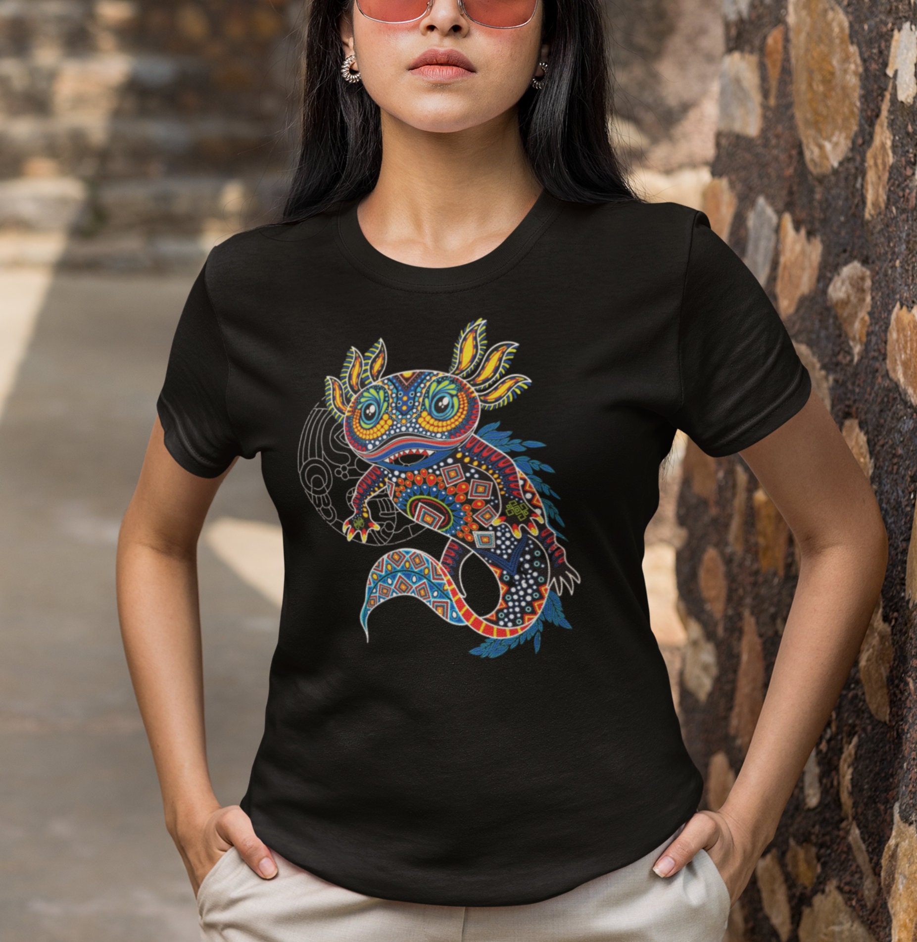 Axolotl Art Aztec Art Print Axolotl Shirt Meksika Tshirt - Etsy