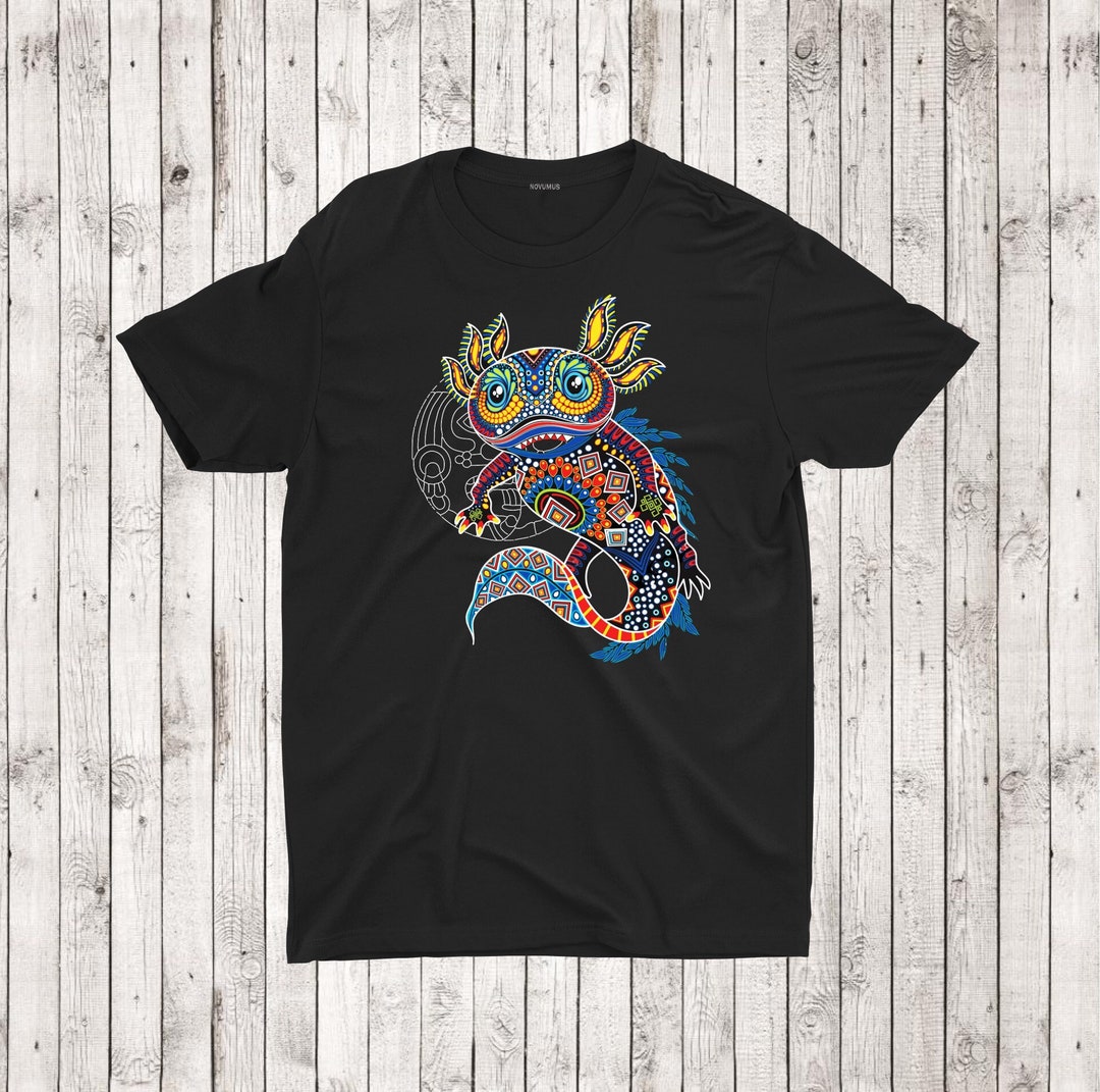 Axolotl Art Aztec Art Print Axolotl Shirt Meksika Tshirt Meksika Shirt ...