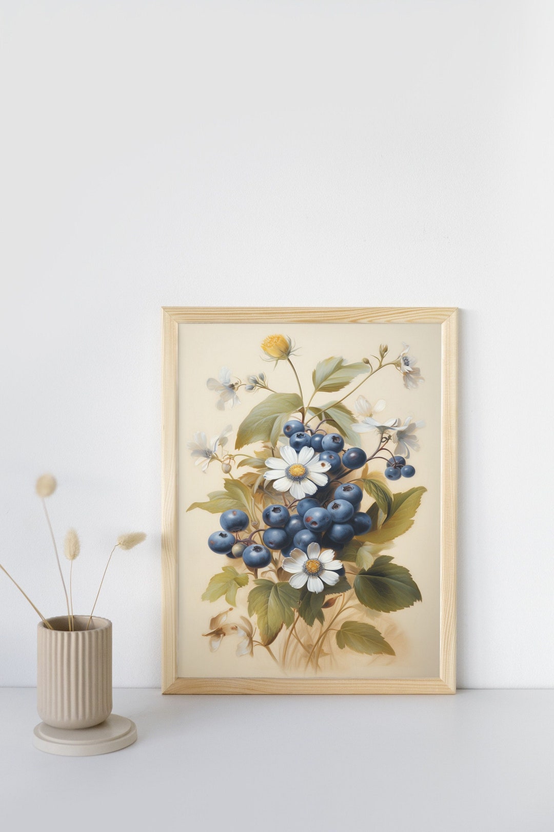 Blueberry Print, Blueberry Botanical Illustration, Wall Decor, Vintage ...