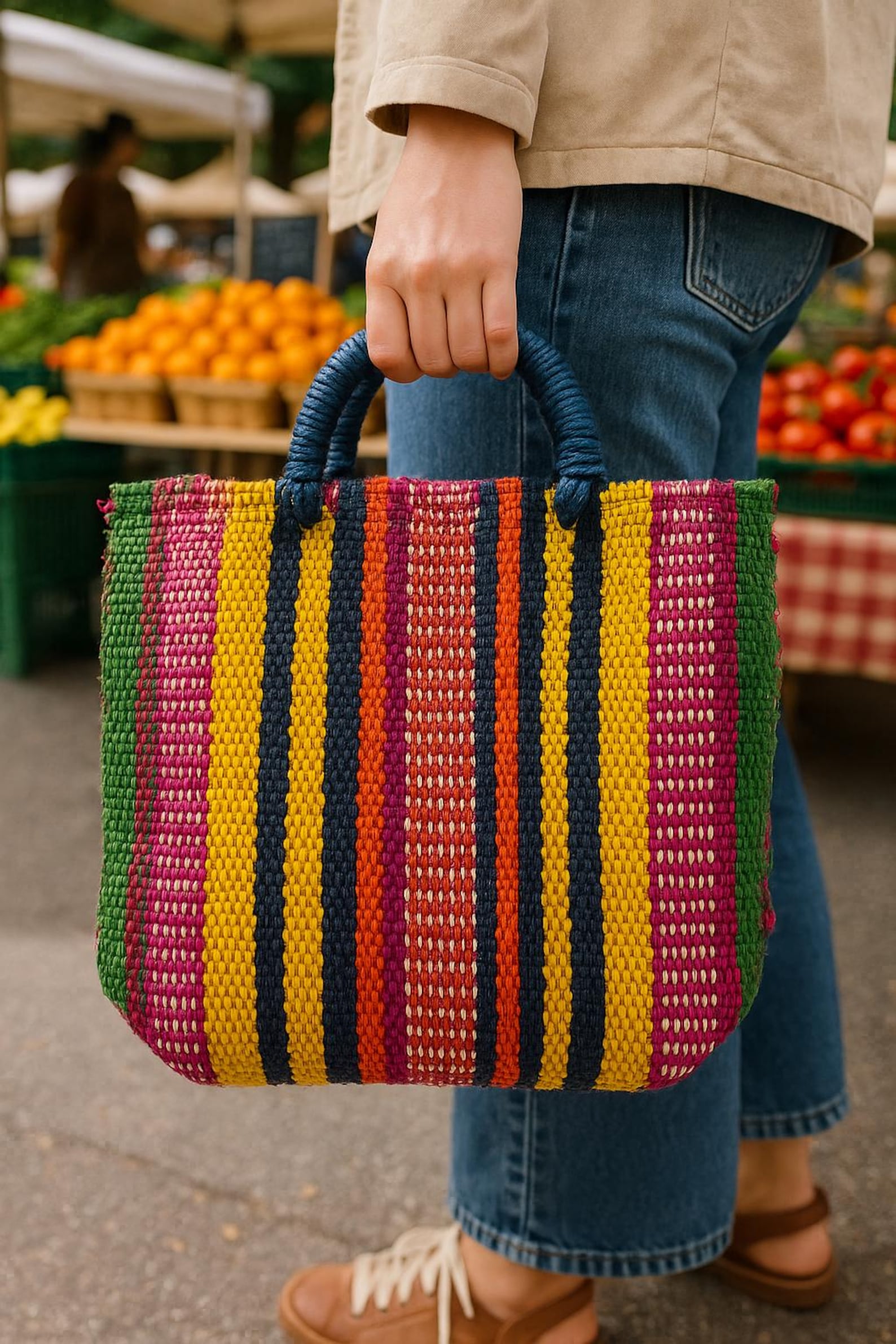 Handwoven Colorful Straw Bag - Etsy