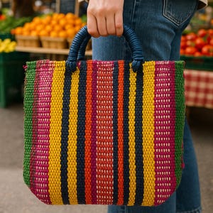 Handwoven Colorful Straw Bag - Etsy