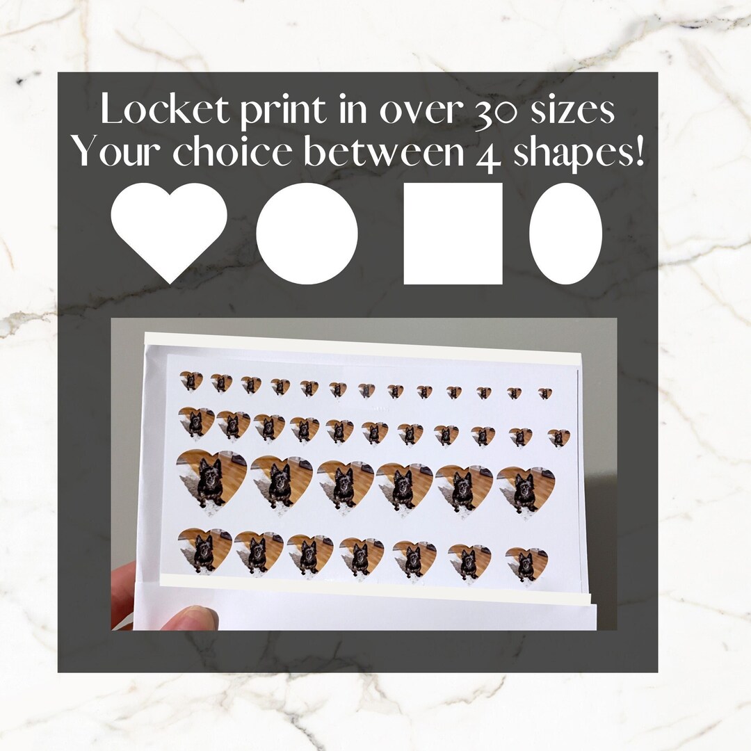 Locket Photo Prints Heart Locket Picture Prints for Oval - Etsy