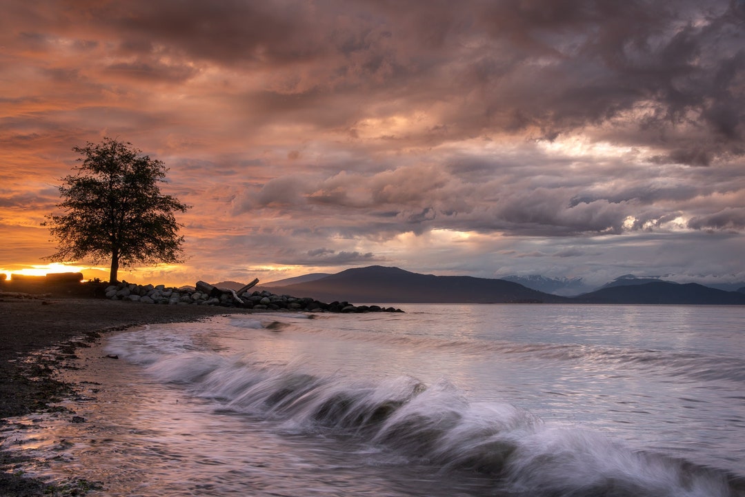 Vancouver Sunset Spanish Banks Photo Canvas Print Spanish Banks Beach ...