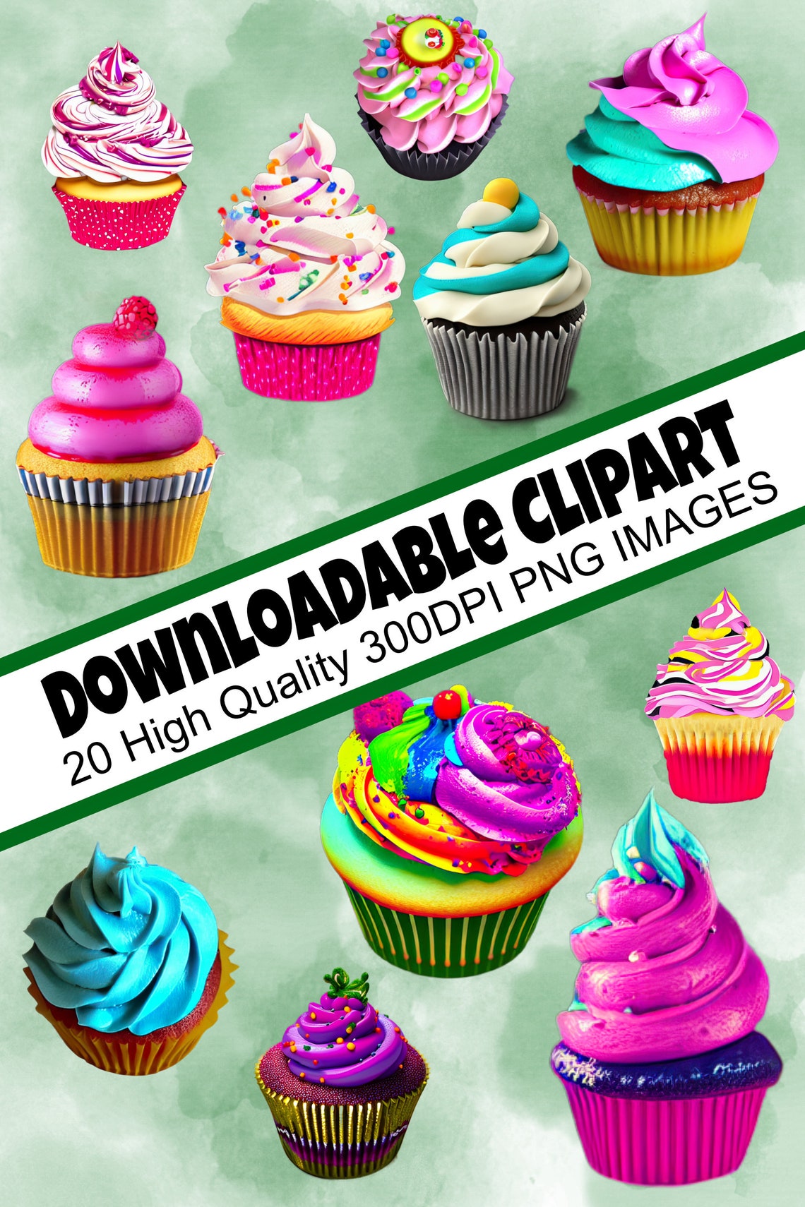 Cupcake Clip Art Digital Clipart Pack Planner Clipart Bundle Cake ...