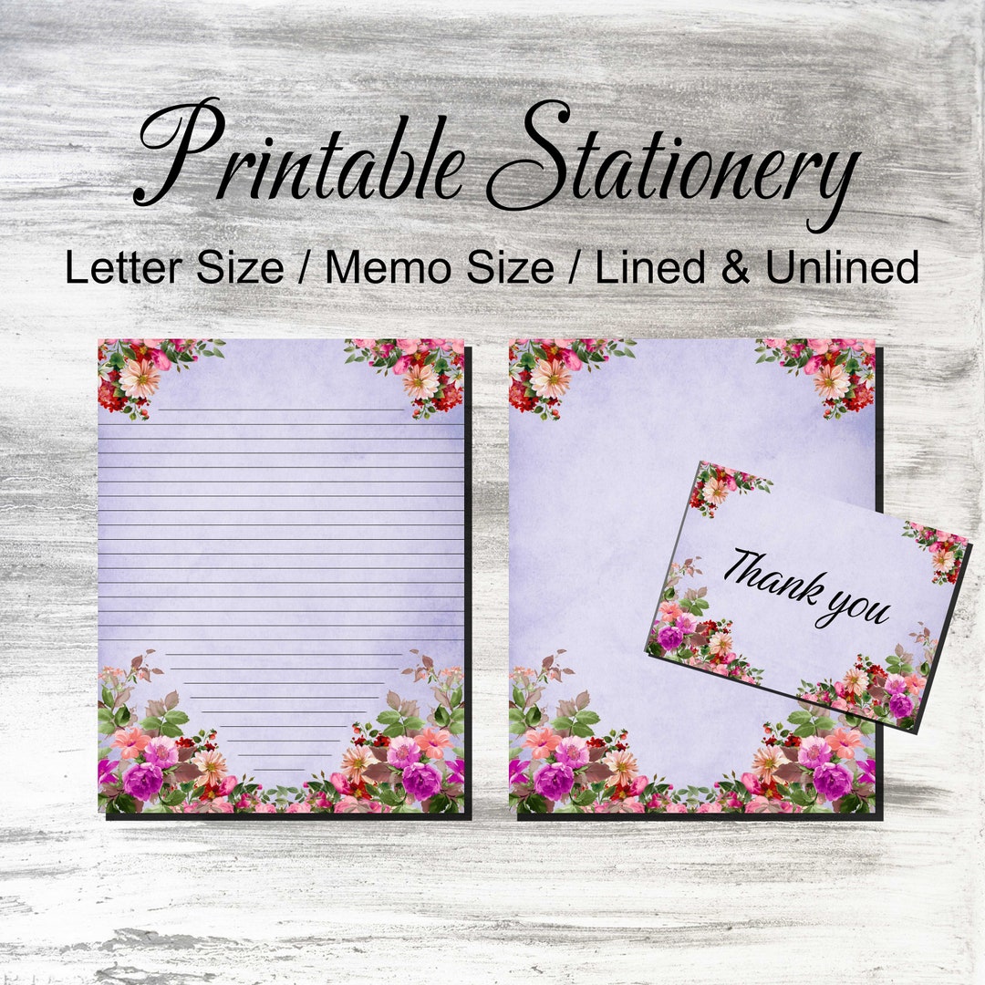 Printable Stationary Paper Template Instant Download Personal - Etsy