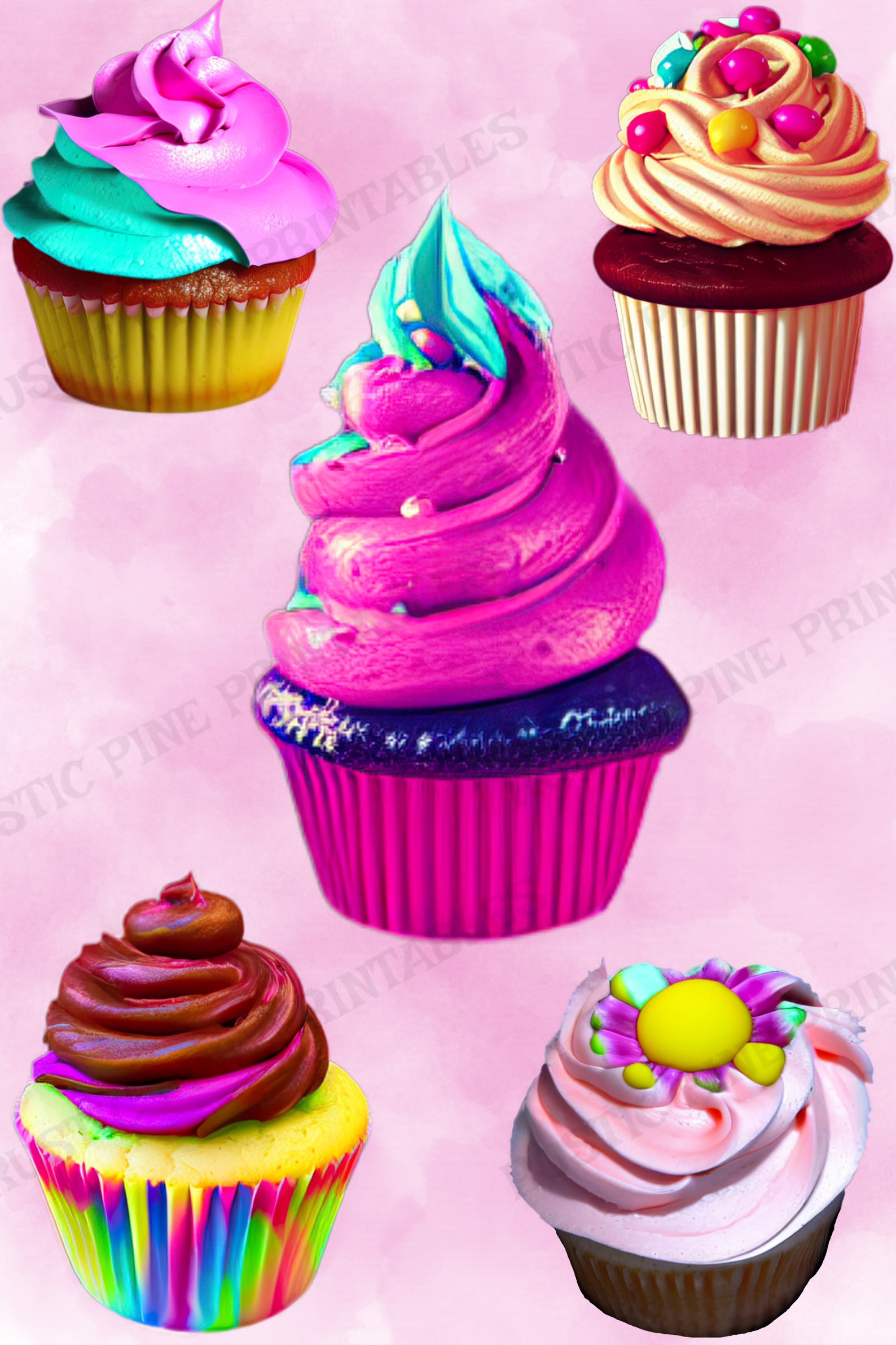 Cupcake Clip Art Digital Clipart Pack Planner Clipart Bundle Cake ...