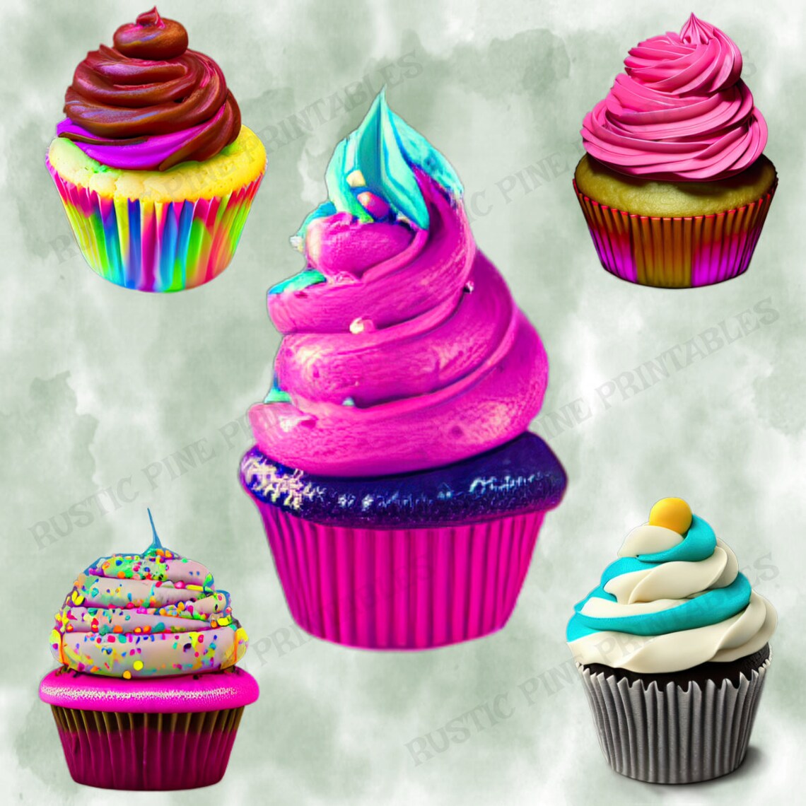 Cupcake Clip Art Digital Clipart Pack Planner Clipart Bundle Cake ...