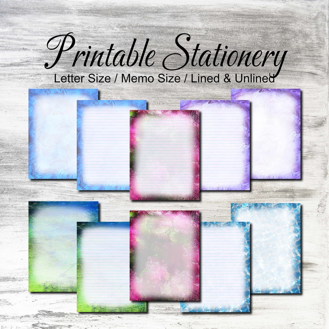 Colored Paper BUNDLE Printable Stationary Instant Download 300 DPI PDF ...