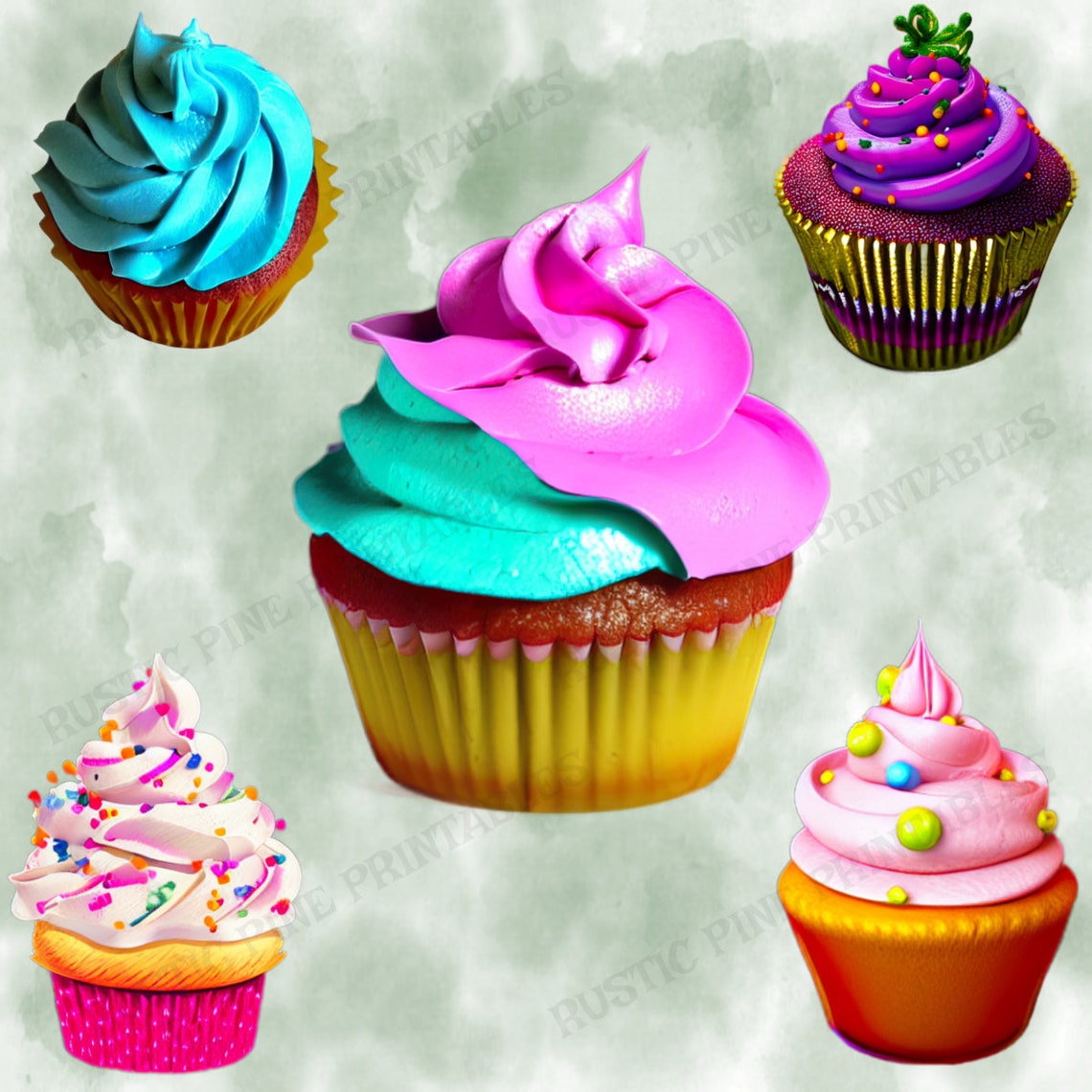Cupcake Clip Art Digital Clipart Pack Planner Clipart Bundle Cake ...