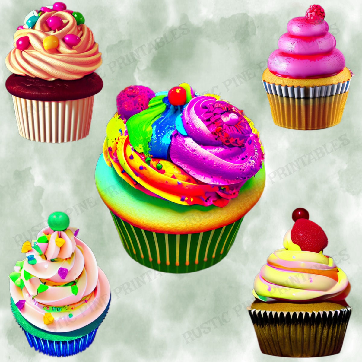 Cupcake Clip Art Digital Clipart Pack Planner Clipart Bundle Cake ...