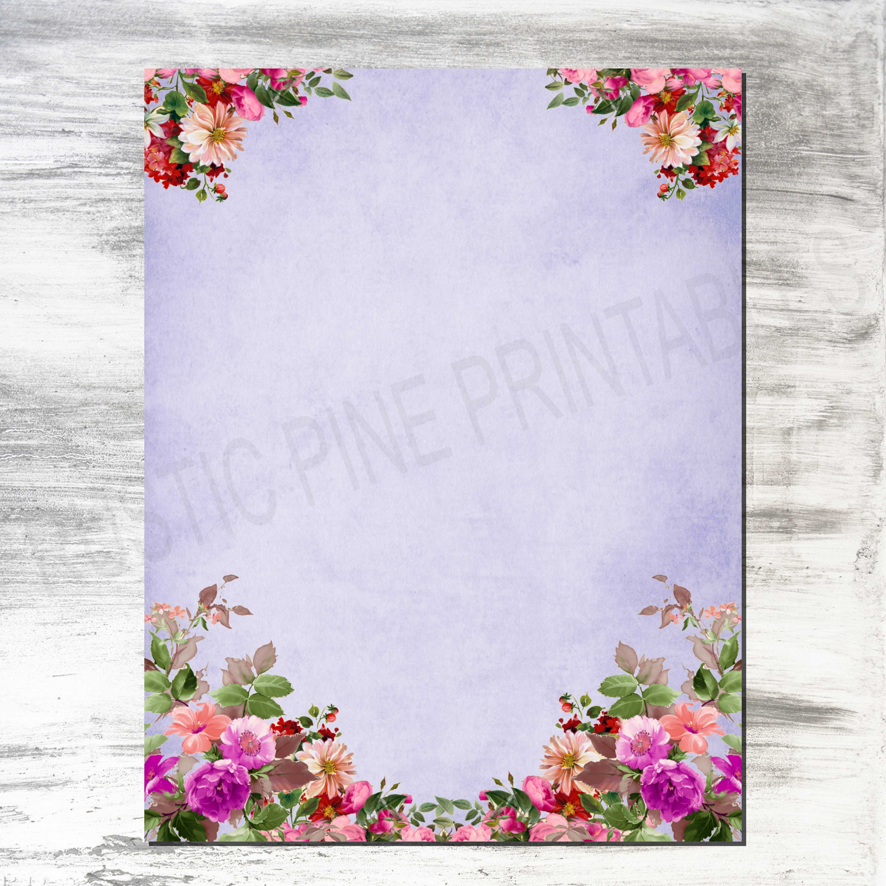 Printable Stationary Paper Template Instant Download Personal - Etsy