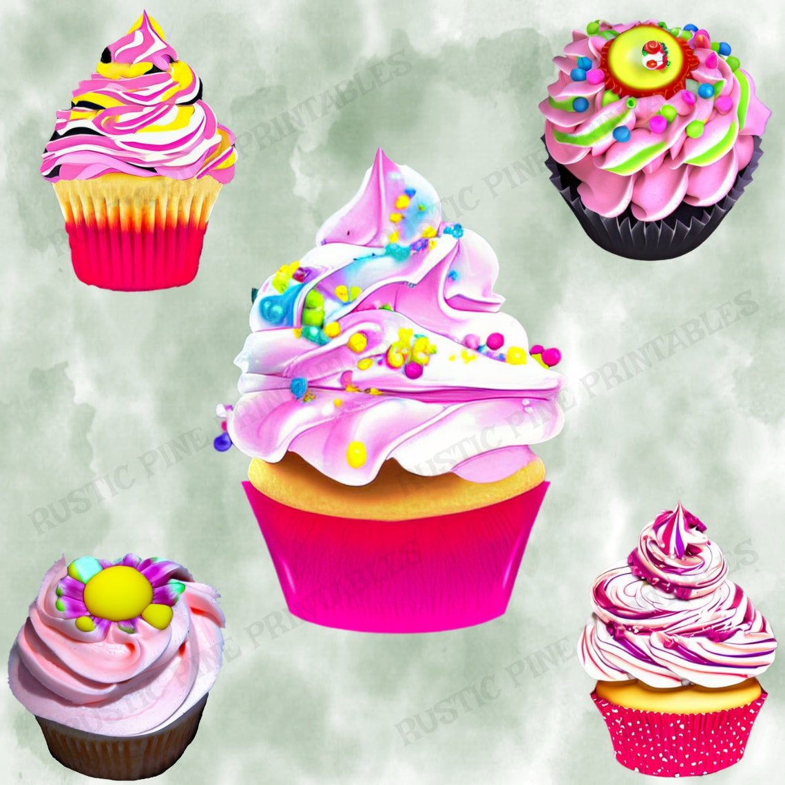 Cupcake Clip Art Digital Clipart Pack Planner Clipart Bundle Cake ...