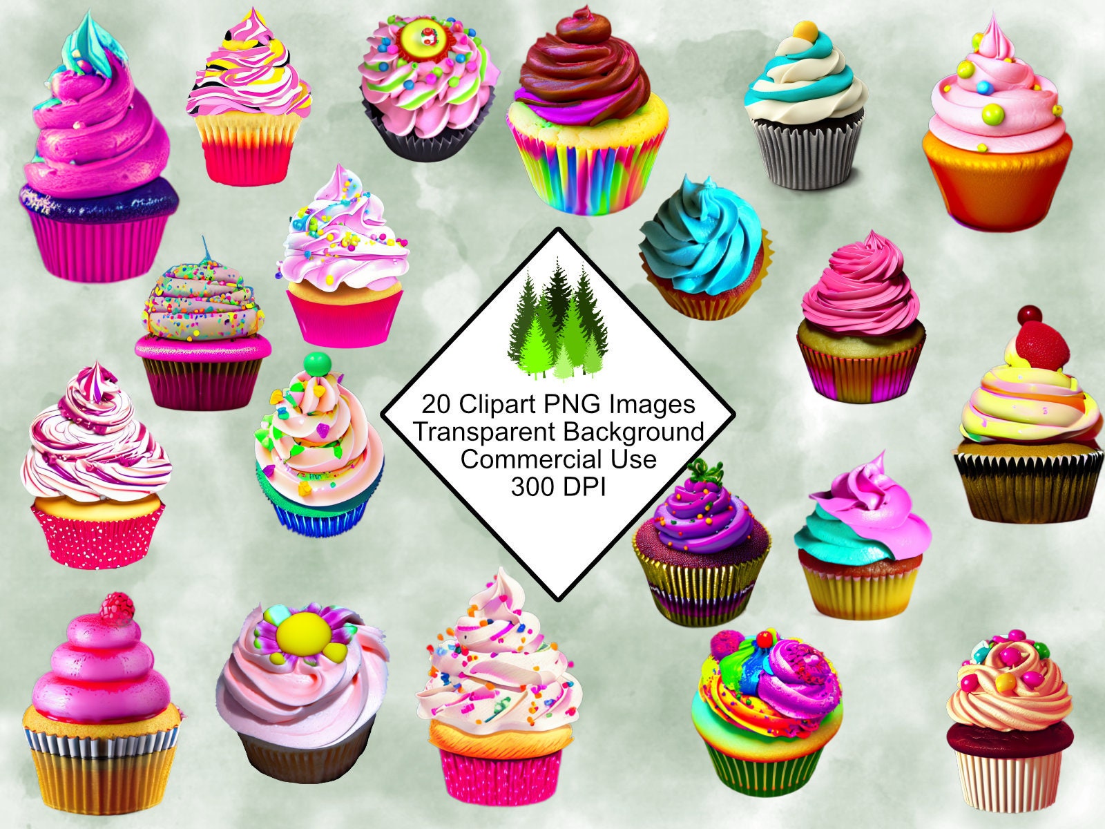 Cupcake Clip Art Digital Clipart Pack Planner Clipart Bundle Cake ...