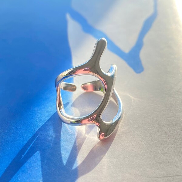 Modern Silver Ring - Etsy