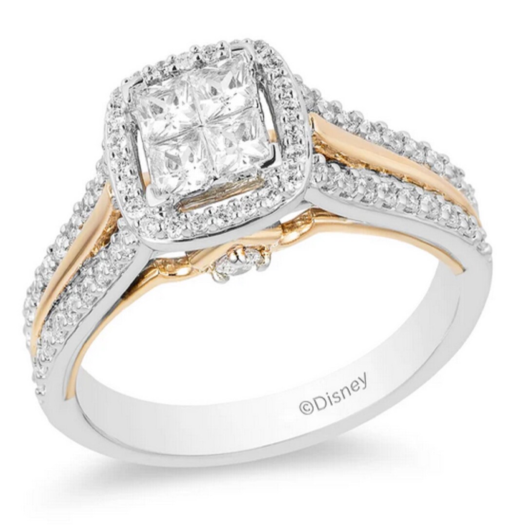Enchanted Disney Fine Jewelry 14K White Gold and Yellow Gold With 3/4 ...