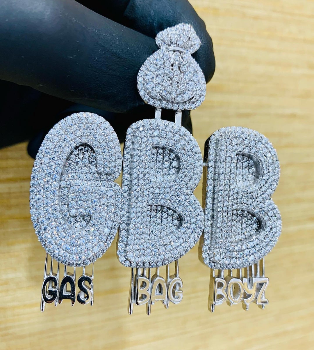 Custom Letter Pendant With Cuban Chain,custom Name Necklace,iced Out ...