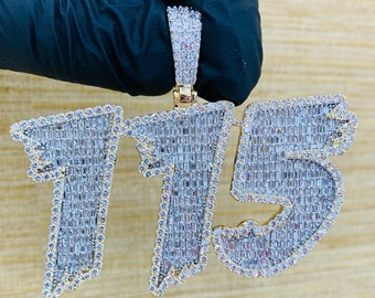 Custom Letter Pendant With Cuban Chain,custom Name Necklace,iced Out ...