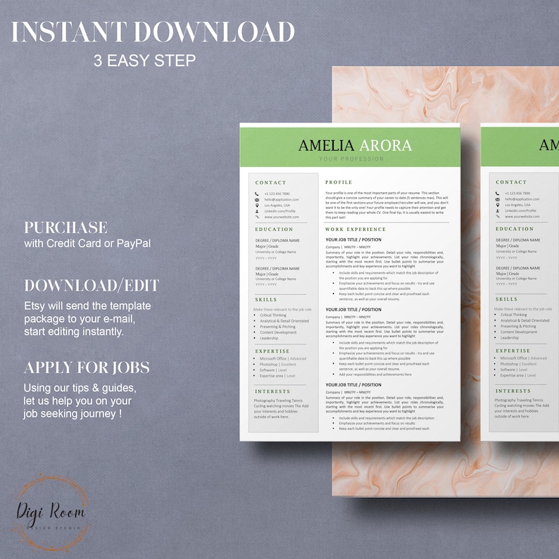Professional Resume Template Word. CV Template Professional, CV Design ...