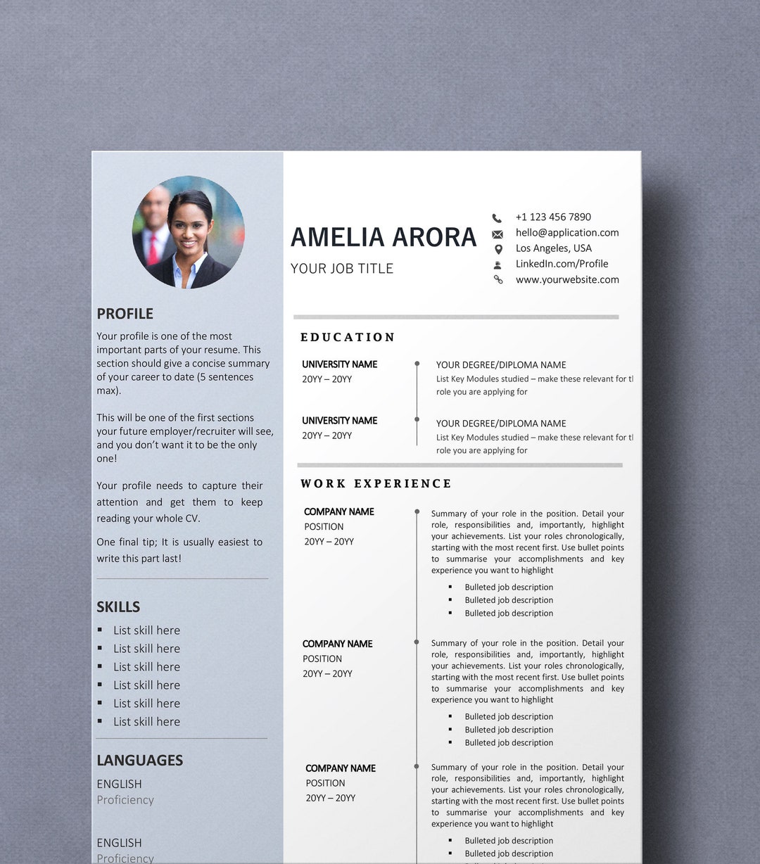 MODÈLE DE CV Mot de CV. Modèle de CV professionnel. Exécutif ...