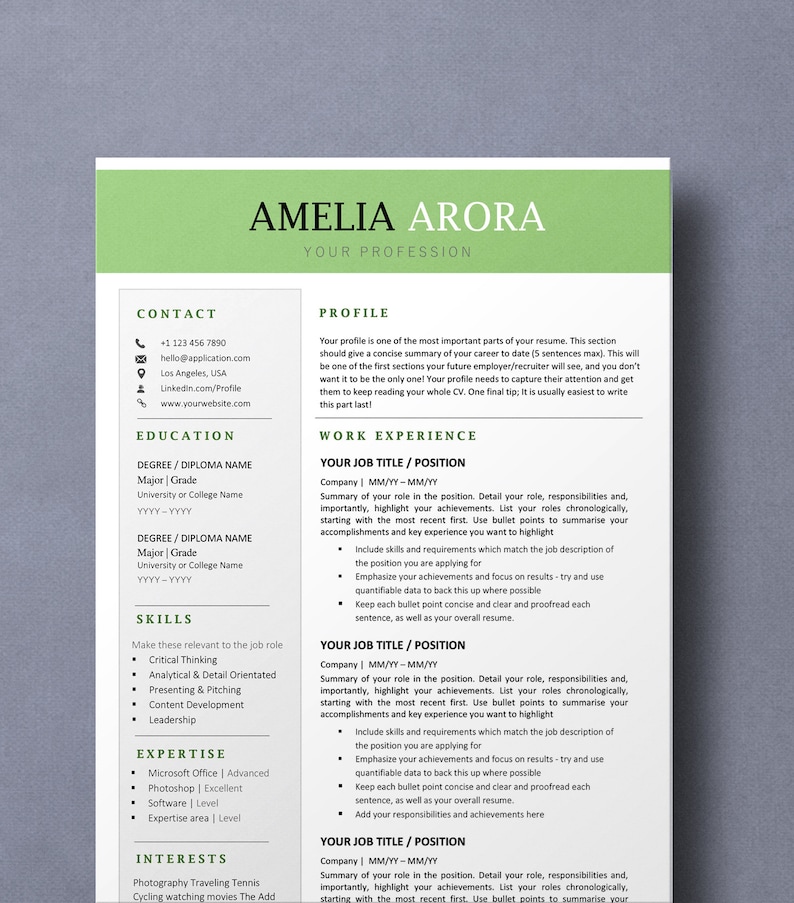 Professional Resume Template Word. CV Template Professional, CV Design ...