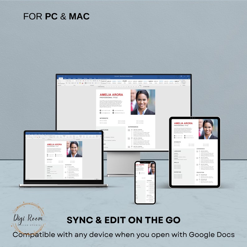 2 Page Resume Template Word. CV Template Professional, CV Design ...