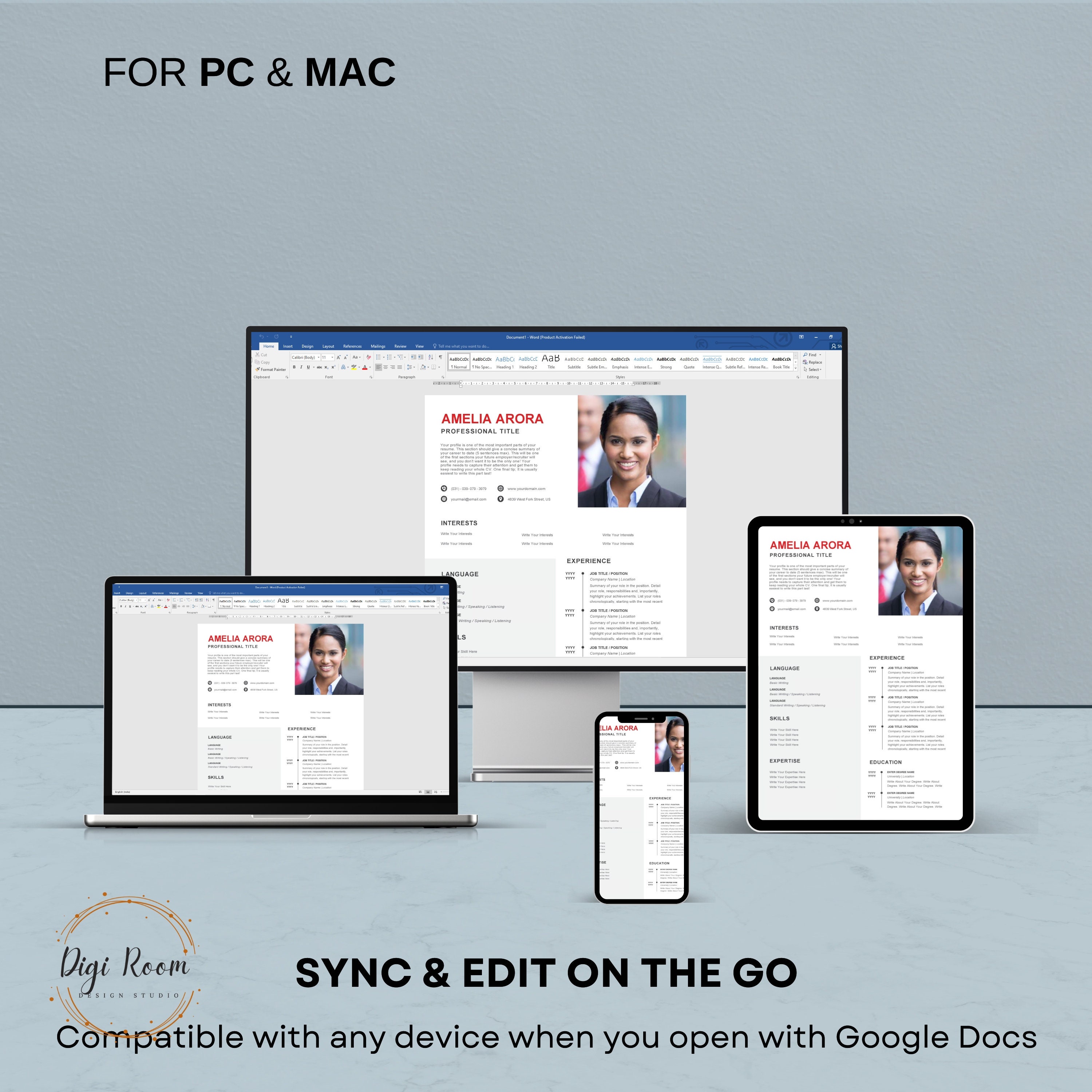 2 Page Resume Template Word. CV Template Professional, CV Design ...