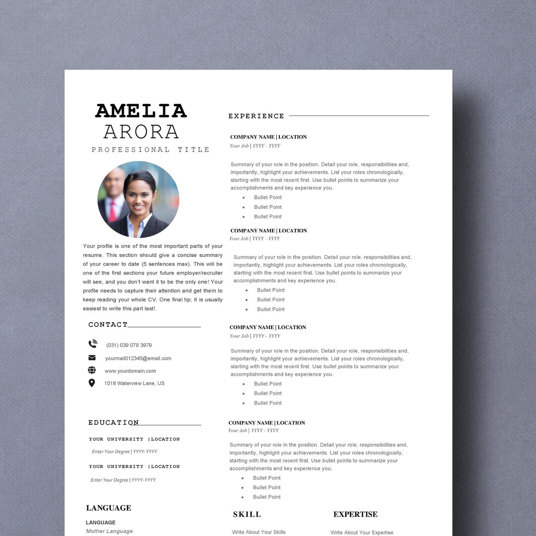 Executive Resume Template for Google Docs, Word, Apple Pages Resume, CV ...