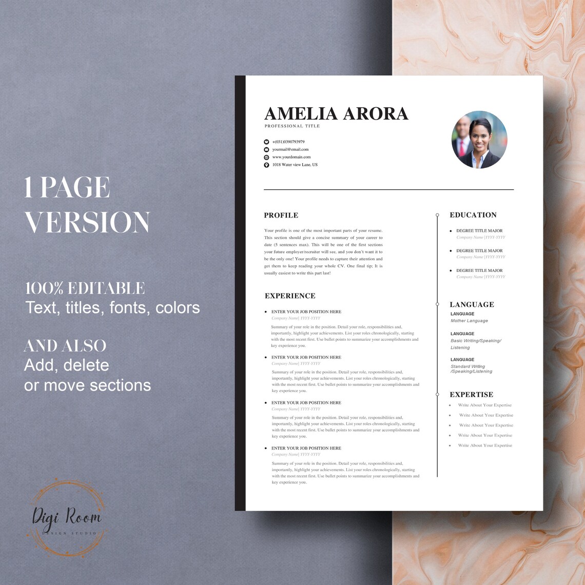 Modern Executive Resume Template, Professional Resume Template, CV ...