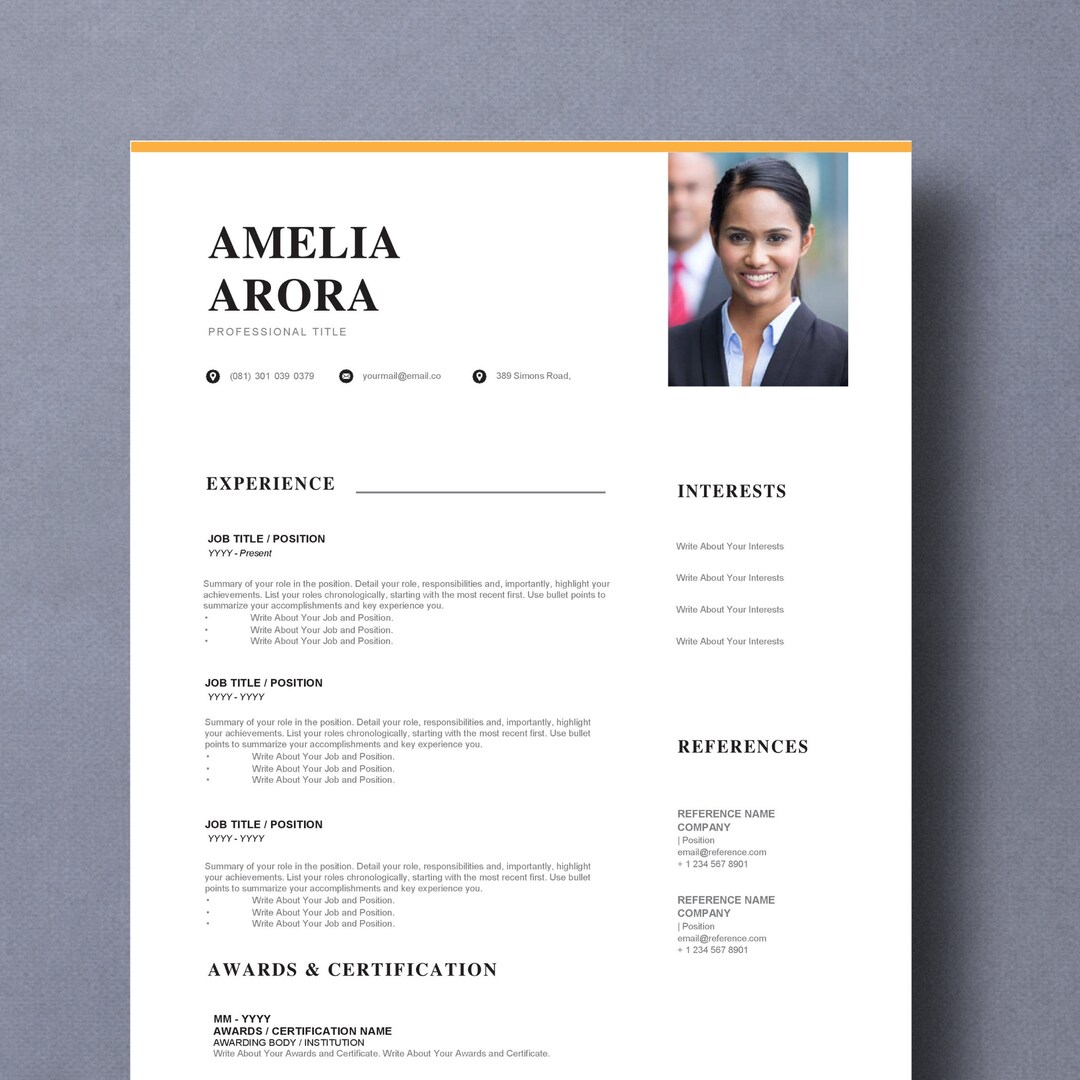 Resume, CV Template Modern, CV Template Professional, Resume Template Word, Resume Template ...