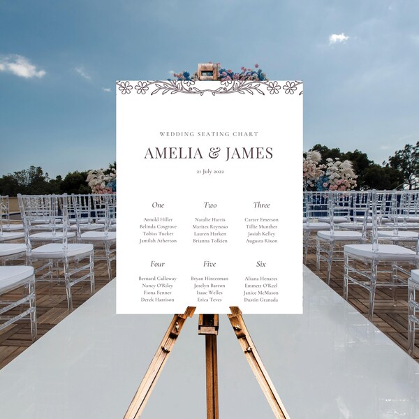Wedding Seating Chart Card Mockup - Etsy
